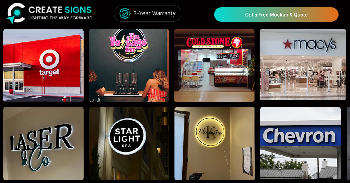 Custom Business Signs & 360° Signage Solutions | Create Signs®